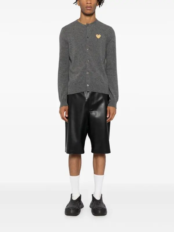 Play Comme Des Garcon Wool Cardigan - Grey