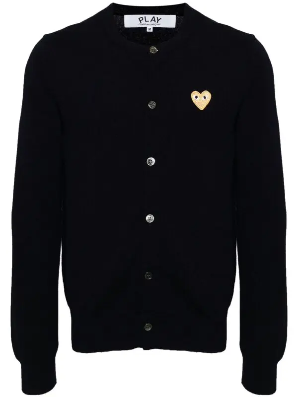 Play Comme Des Garcon Wool Cardigan - Blue