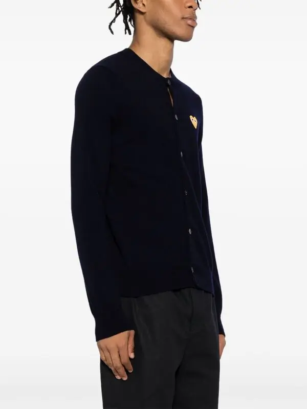 Play Comme Des Garcon Wool Cardigan - Blue