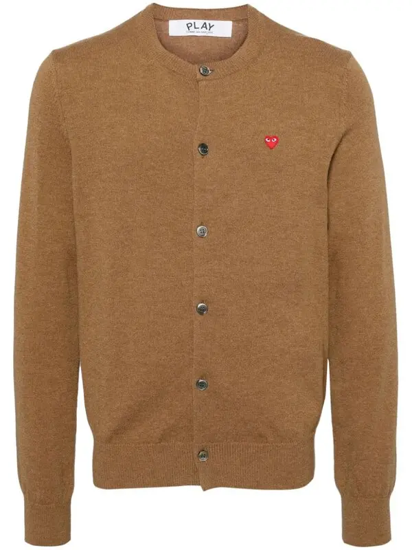 Play Comme Des Garcon Wool Cardigan - Brown