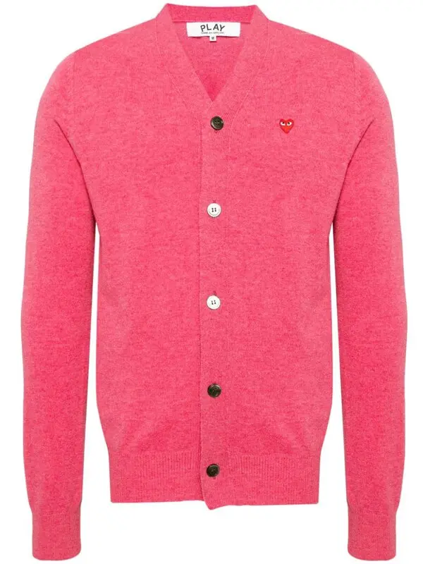 Play Comme Des Garcon Wool Cardigan - Pink