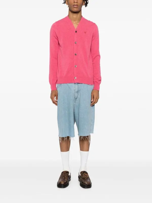 Play Comme Des Garcon Wool Cardigan - Pink