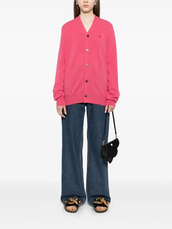 Play Comme Des Garcon Wool Cardigan - Pink