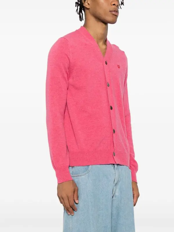 Play Comme Des Garcon Wool Cardigan - Pink