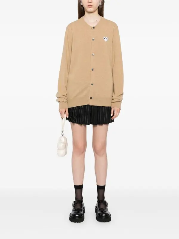 Play Comme Des Garcon Wool Cardigan - Neutrals