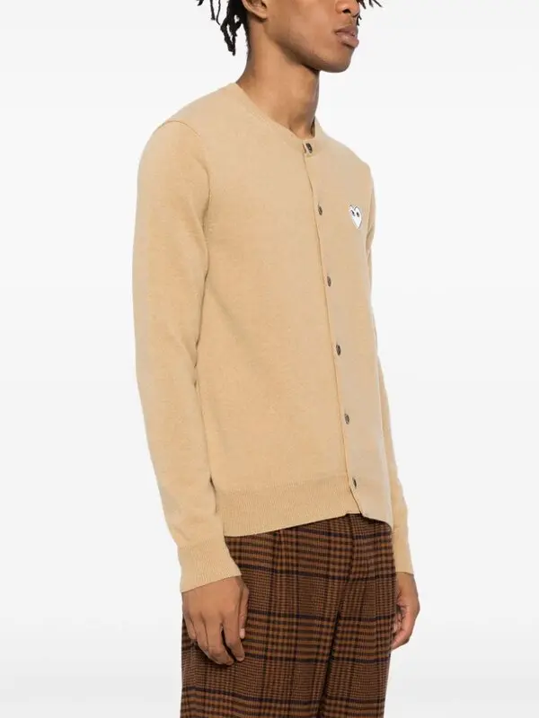 Play Comme Des Garcon Wool Cardigan - Neutrals
