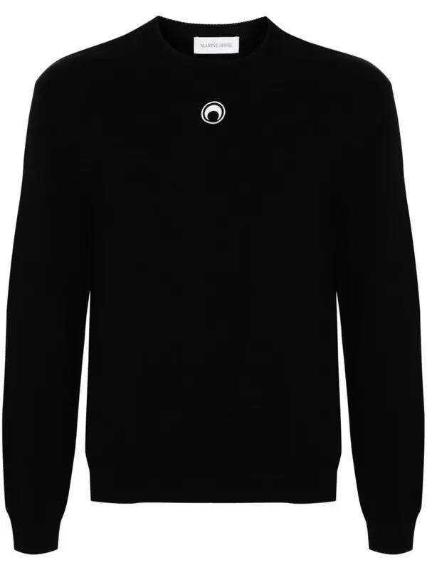 MARINE SERRE Crescent Moon Embroidered Sweater