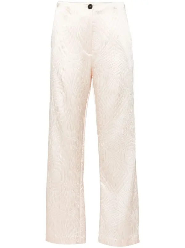 FORTE_FORTE Patterned Straight Trousers