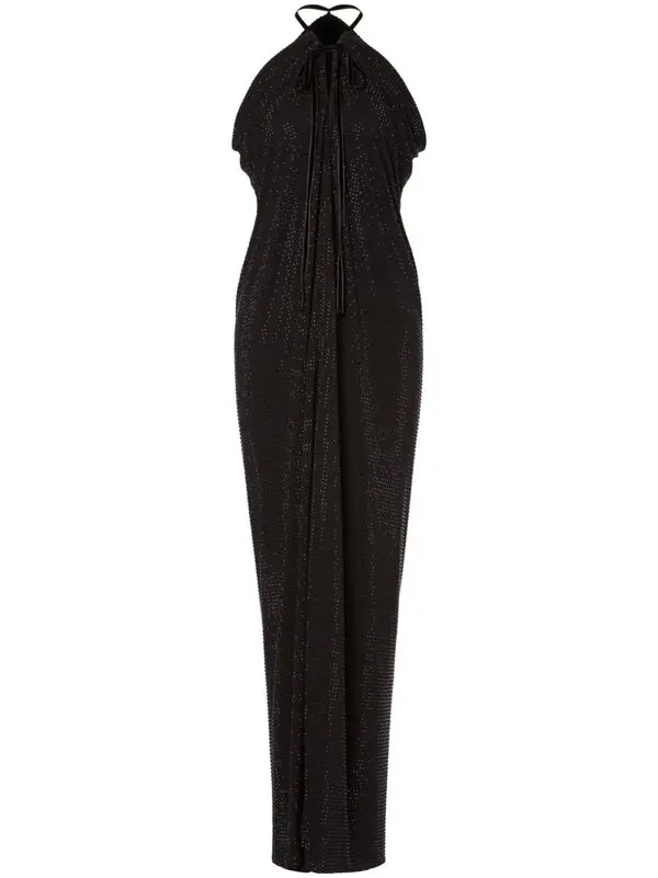 philosophy di lorenzo serafini asymmetrical tulle dress PHILOSOPHY DI LORENZO SERAFINI Dress in Black Tulle with Drapes V0430 7118 main image 1