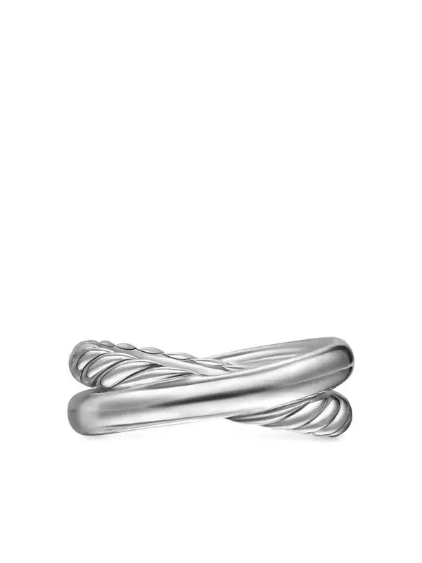David Yurman 14kt Yellow Gold Crossover Ring - Silver