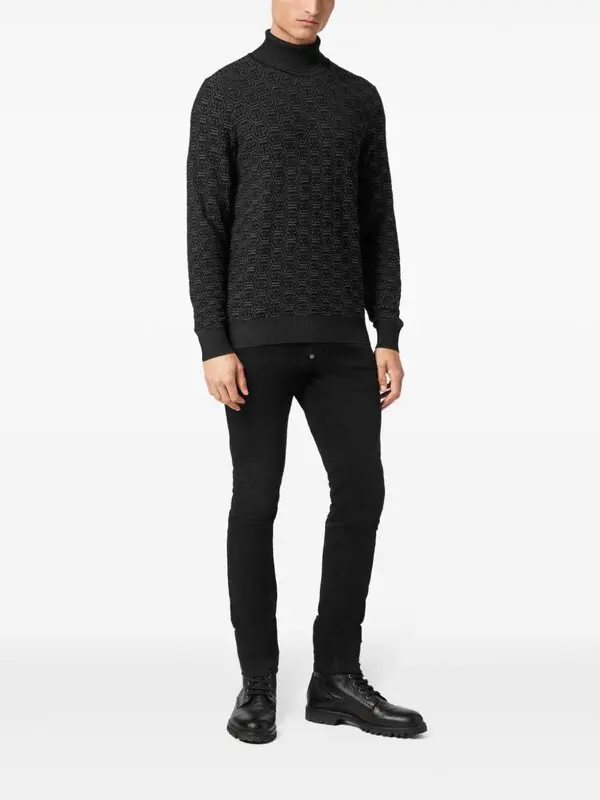 Philipp Plein Monogram Print Sweatshirt - Black