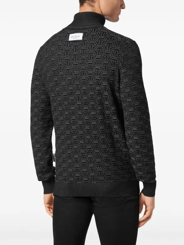 Philipp Plein Monogram Print Sweatshirt - Black