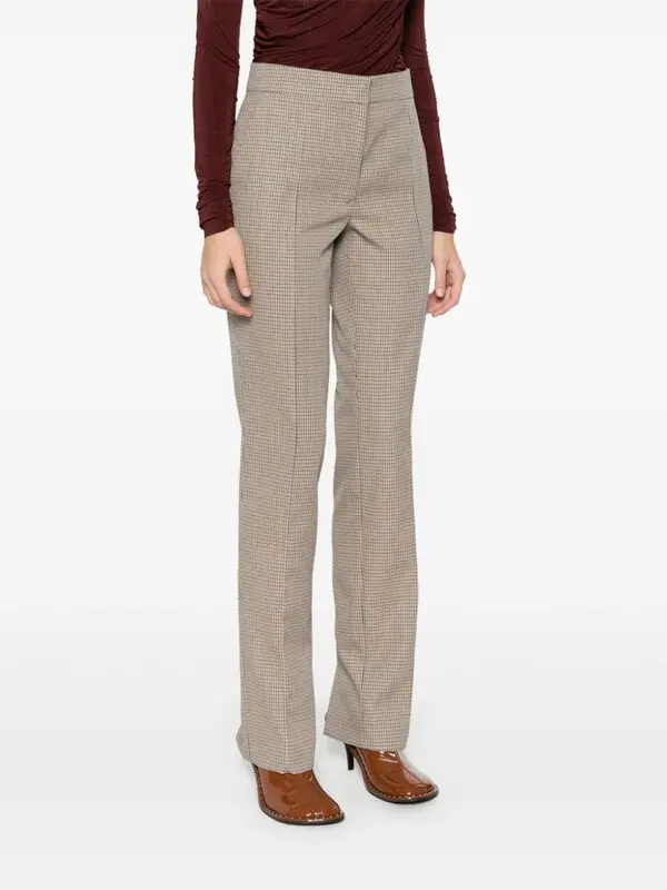 JIL SANDER Checked Tailored Trousers - Brown