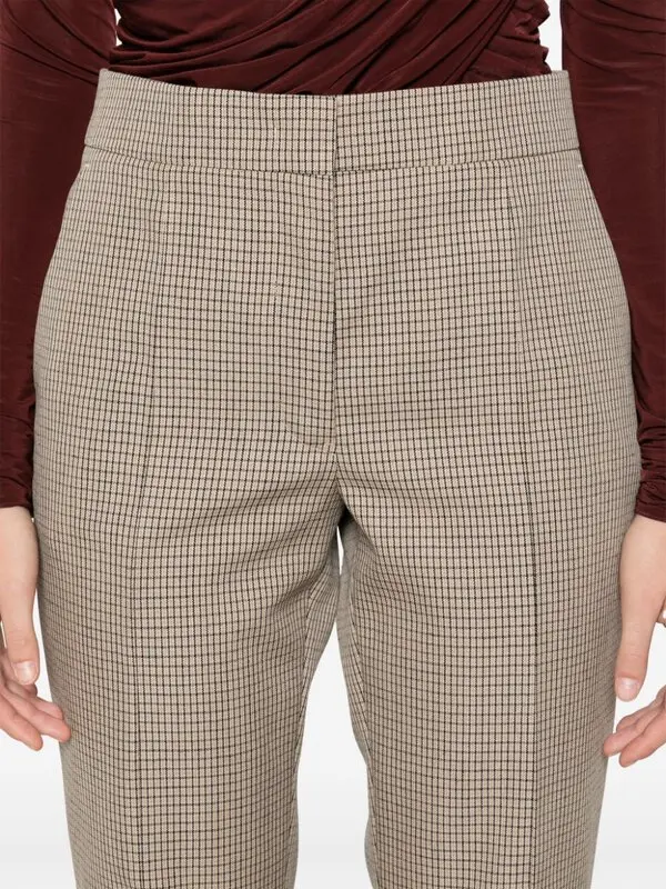 JIL SANDER Checked Tailored Trousers - Brown
