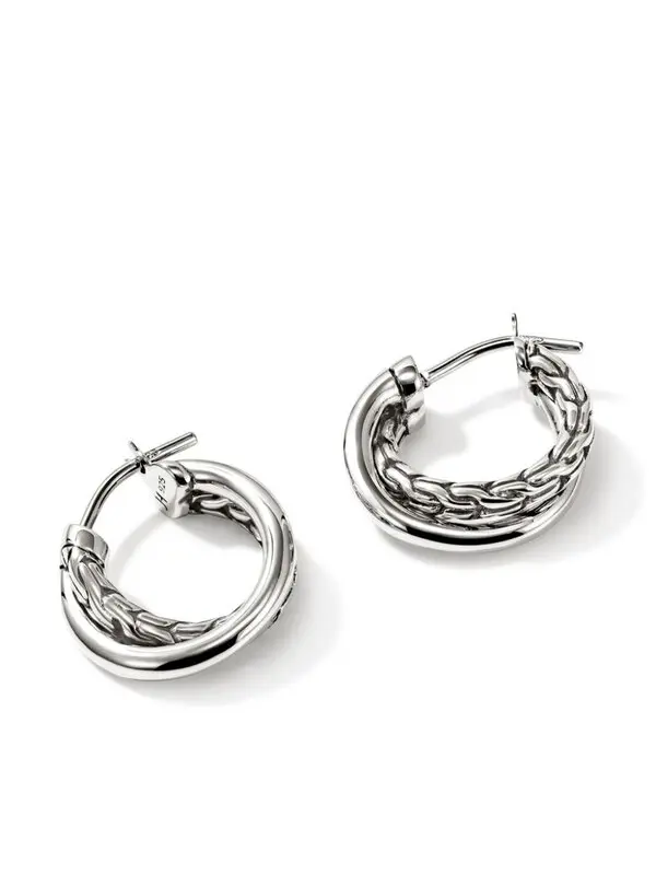 John Hardy Essentials Crossover Hoop Earrings - Silver