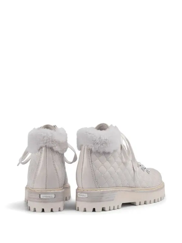 LE SILLA St. Moritz 40mm Quilted Combat Boots - White