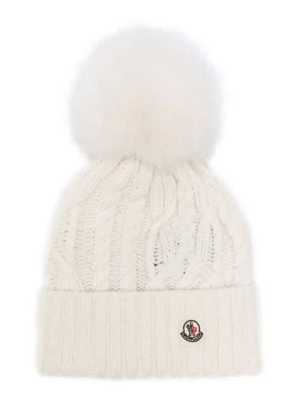 Moncler Pompom-detail Beanie - White