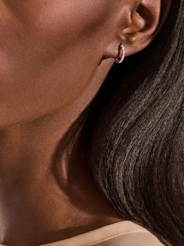 John Hardy Jh Essential Diamond Hoop Earrings - Silver
