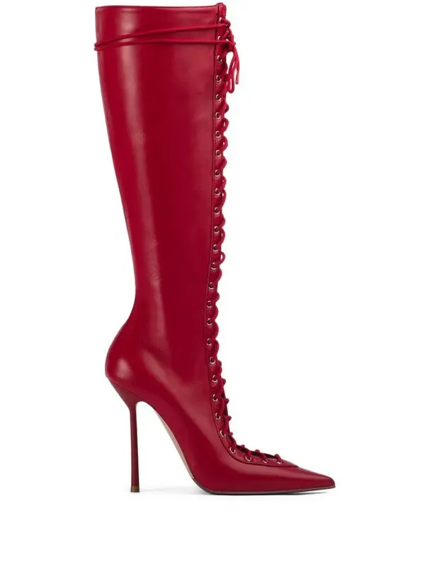 LE SILLA Colette 120mm Leather Boots - Red