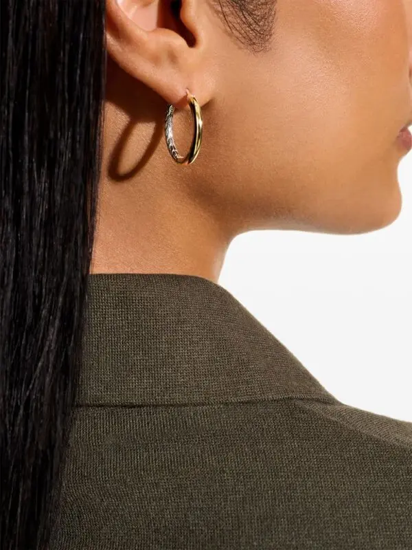 John Hardy 14kt Gold Essential Hoop Earrings - Silver