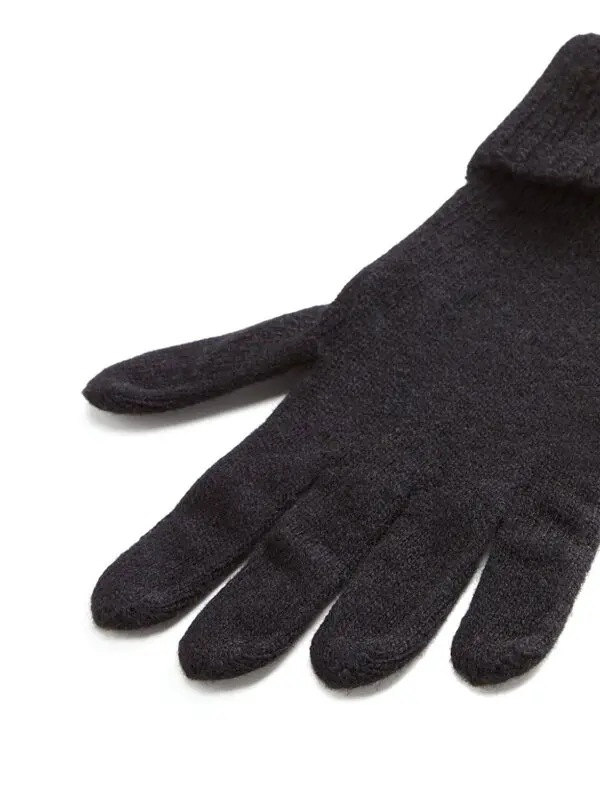 Woolrich Logo-appliqué Wool Gloves - Black