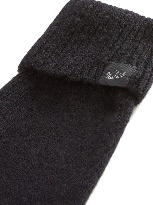 Woolrich Logo-appliqué Wool Gloves - Black