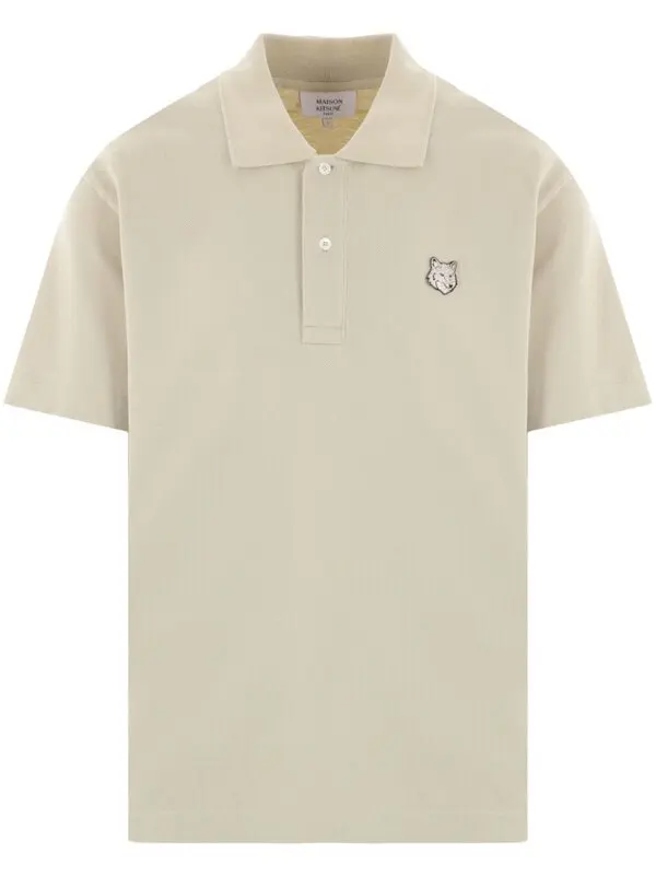Maison Kitsuné Bold Fox Head Patch Polo Shirt - Neutrals
