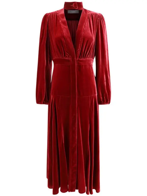 Raquel Diniz Velvet Effect Midi Dress