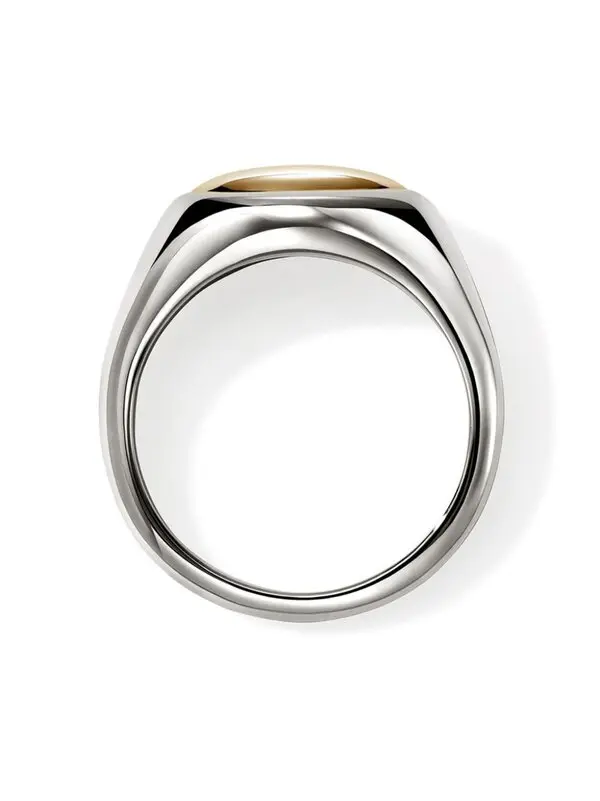 John Hardy 14kt Yellow Gold Pebble Ring - Silver