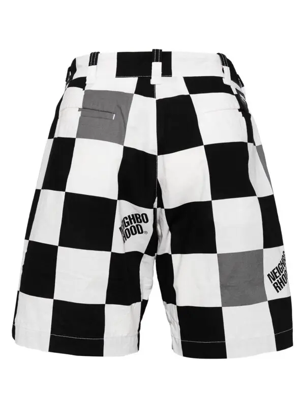 NEIGHBORHOOD Gingham Logo Print Shorts