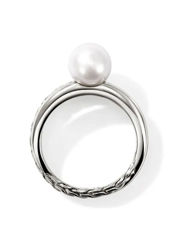 John Hardy Essential Pearl Stacked Ring - Silver