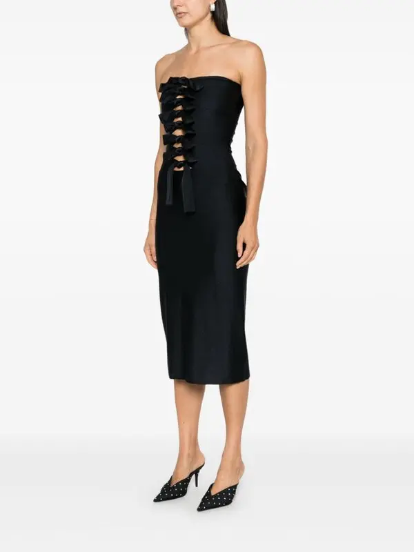 Coperni Knot-detail Strapless Dress - Black