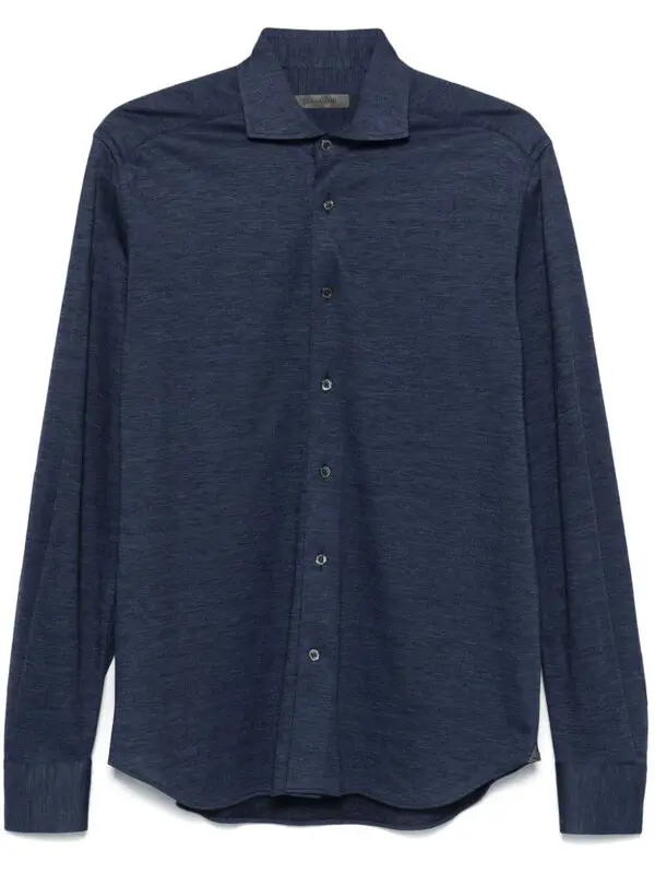 Corneliani Mélange-effect Shirt - Blue