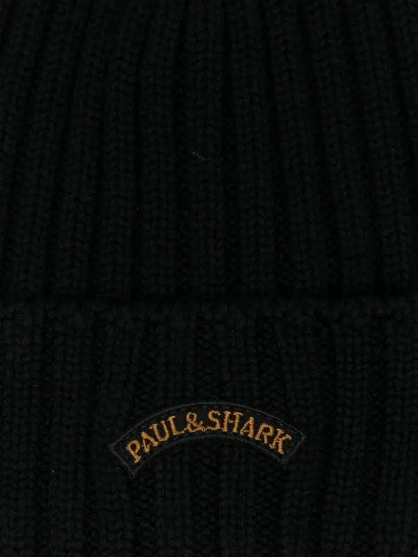 Paul & Shark Logo-patch Beanie - Blue