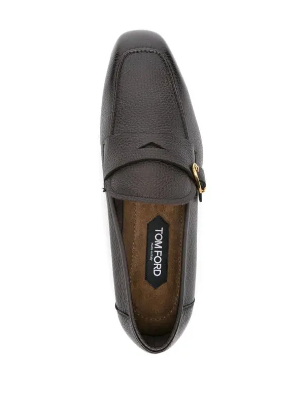 TOM FORD Grain Dover Buckle Loafers
