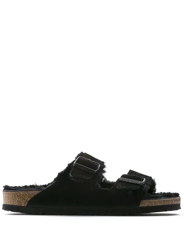 BIRKENSTOCK Arizona Shearling Sandals - Black