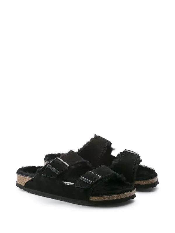 BIRKENSTOCK Arizona Shearling Sandals - Black