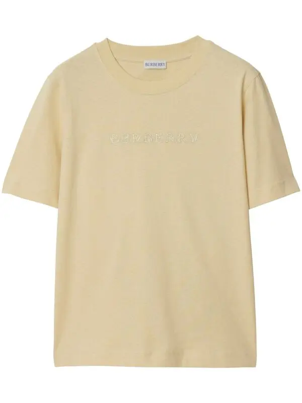 Burberry Logo-embroidered T-shirt - Neutrals