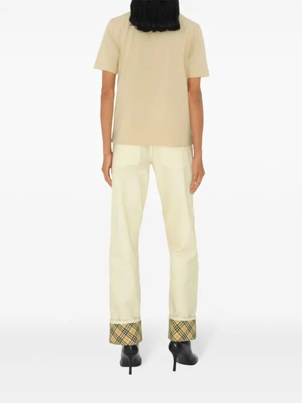 Burberry Logo-embroidered T-shirt - Neutrals