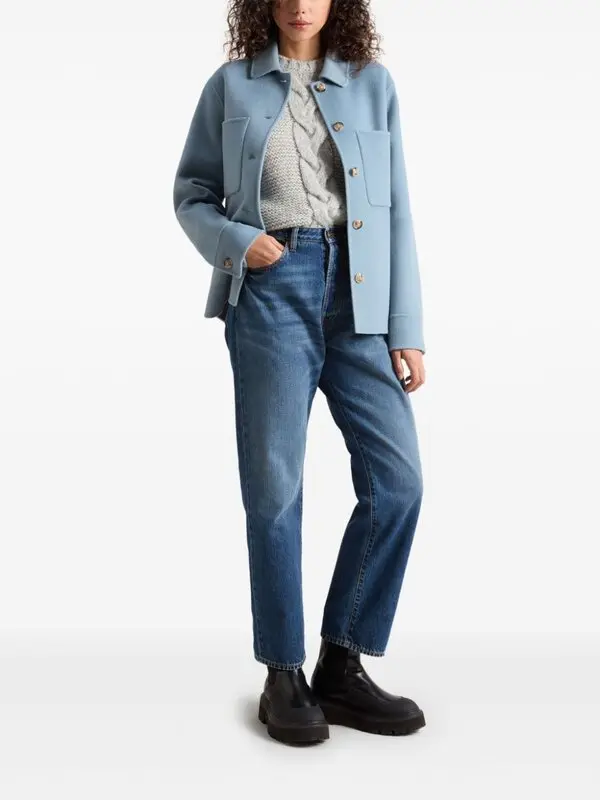 Woolrich Buttoned Wool Overshirt - Blue