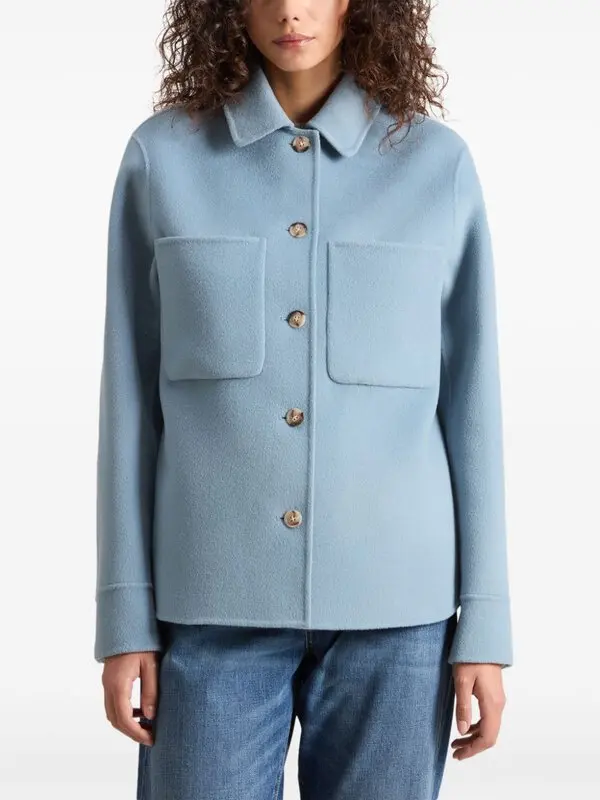 Woolrich Buttoned Wool Overshirt - Blue