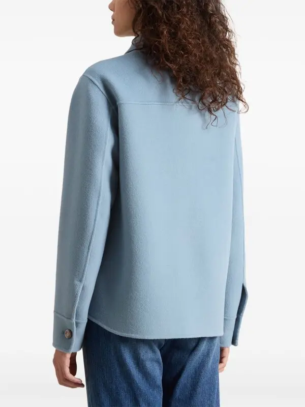 Woolrich Buttoned Wool Overshirt - Blue