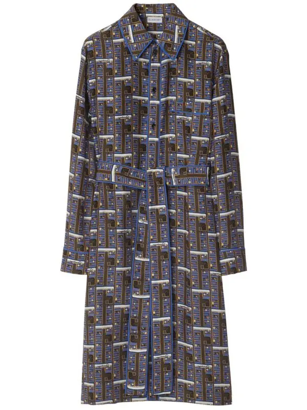 Burberry Printed Silk Twill Shirt Dress