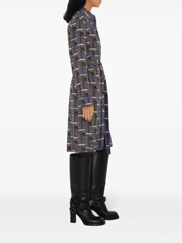 Burberry Printed Silk Twill Shirt Dress