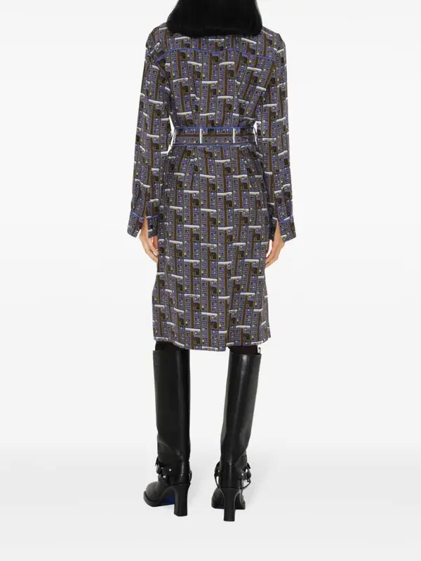 Burberry Printed Silk Twill Shirt Dress