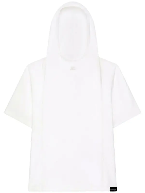 COURREGES Cotton Hooded T-shirt