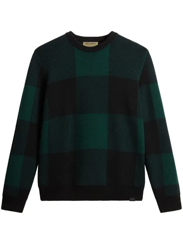 Woolrich Check-pattern Virgin Wool Sweater - Green