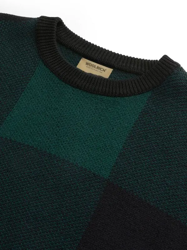 Woolrich Check-pattern Virgin Wool Sweater - Green