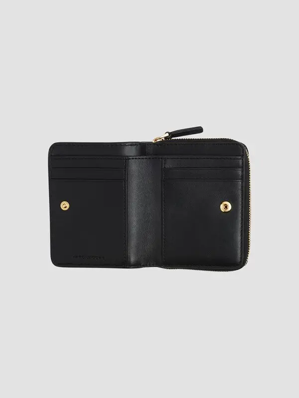 Marc Jacobs The Leather Mini Compact Wallet - Black