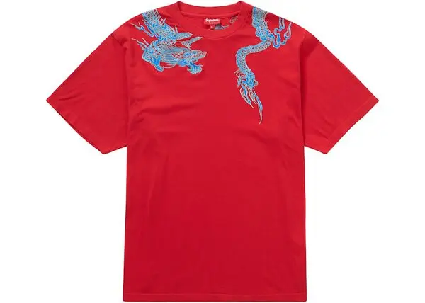 Supreme Dragon Wrap Short Sleeve Top - Red